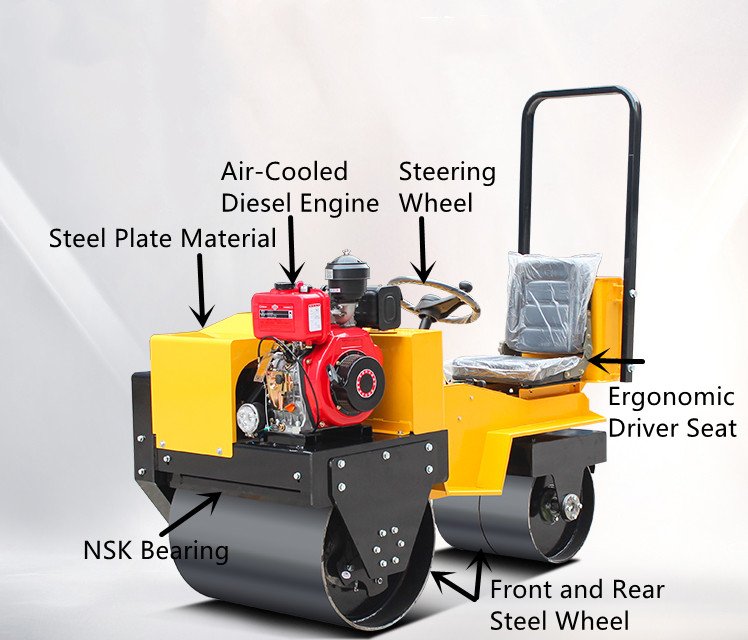 ES-850 RIDE-ON DOUBLE DRUM AIR-COOLED DIESEL ENGINE ROAD ROLLER ...
